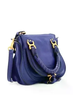 Chloé Marcie Satchel Leather Baby Crossbody Bag - Blue