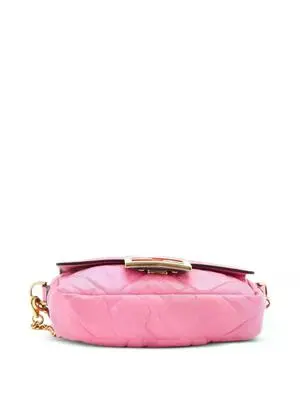 Fendi Baguette Nm Bag Zucca Embossed Leather Mini Crossbody Bag