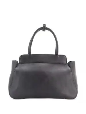 Prada Soft Grain Leather Medium Tote Bag - Black