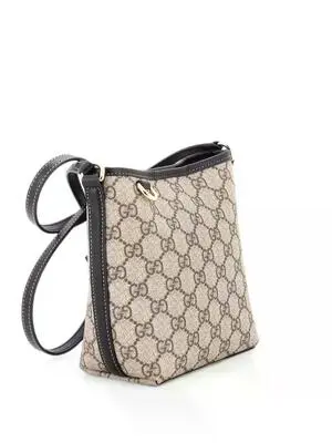 Gucci Gg Emblem Gg Coated Canvas Small Bucket Bag - Brown