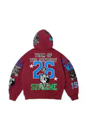 Supreme Warriors-appliqué Zip-up Hoodie - Red