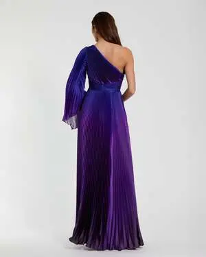 Mac Duggal One Shoulder Pleated Ombre Gown