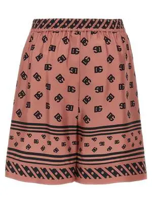 Dolce & Gabbana Silk Jacquard Logo Bermuda Shorts