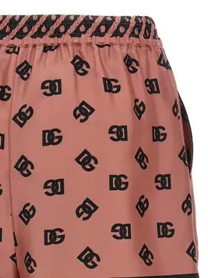 Dolce & Gabbana Silk Jacquard Logo Bermuda Shorts
