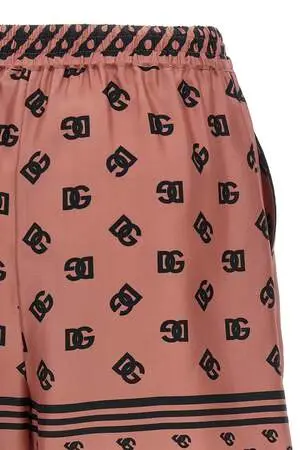 Dolce & Gabbana Silk Jacquard Logo Bermuda Shorts