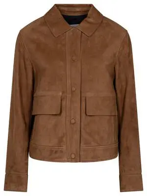 YVES SALOMON Suede Jacket - Brown