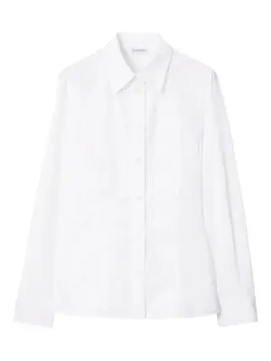 Burberry Eliza Cotton Shirt With Drop Waist - White