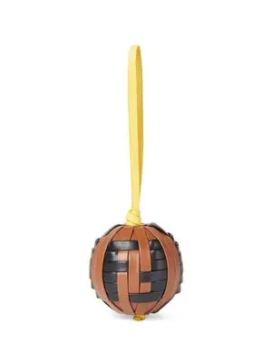 Fendi Ff Sphera Woven Leather Charm - Black