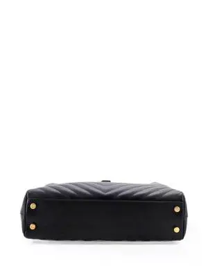 Saint Laurent Classic Monogram Shopper Matelasse Chevron Leather Large Tote Bag