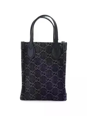 Gucci Vertical Gg Denim Mini Tote Bag