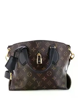 LOUIS VUITTON Flower Zipped Monogram Canvas Pm Tote Bag - Brown