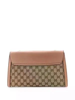 Gucci Emily Chain Flap Gg Canvas And Leather Medium Shoulder Bag - Neutrals