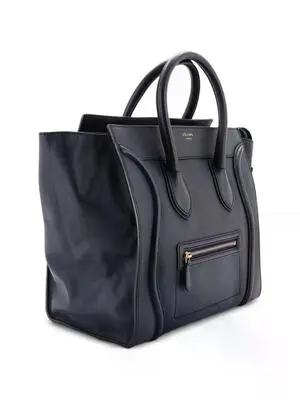 Celine Luggage Bag Smooth Leather Mini Tote Bag - Blue