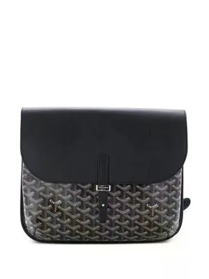 Goyard Coursier Messenger Bag In Coated Canvas And Leather - Black