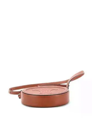 Celine Triomphe Oval Leather Mini Crossbody Bag - Brown