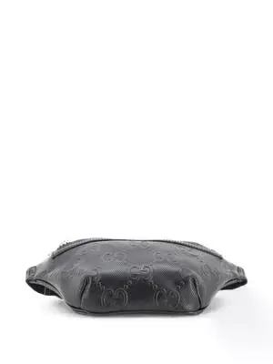 Gucci Gg Embossed Perforated Leather Small Belt Bag - Black