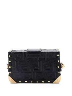 Fendi Baguette Trunk Bag Zucca Embossed Leather Mini Crossbody Bag