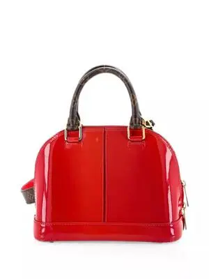 LOUIS VUITTON Louis Vuitton Alma Handbag Vernis Monogram Canvas BB Satchel Red