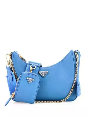Prada Re-edition 2005 Shoulder Bag Saffiano Leather Small Crossbody Bag - Blue
