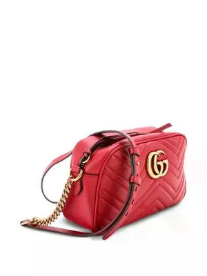 Gucci Matelassé Leather Small Shoulder Bag - Red