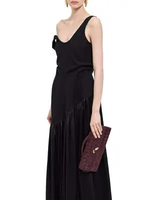 Bottega Veneta Suede Intrecciato Clutch With Knot Closure - Multicolor