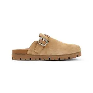 Prada Suede Sabot With Buckle Detail - Multicolor