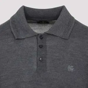 Etro Fuji Knitted Polo - Gray