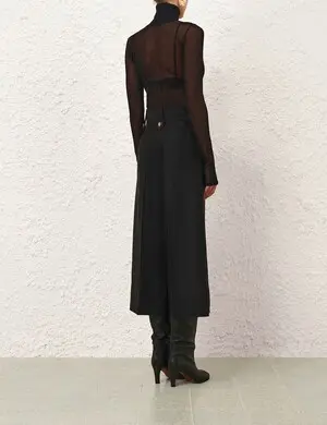 Zimmermann Fine Knit High Neck Top - Black