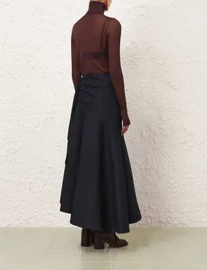 Zimmermann Fine Knit High Neck Top - Chocolate