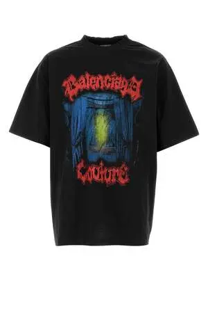 Balenciaga Cotton Oversize T-shirt - Black