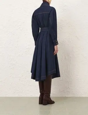 Zimmermann Denim Midi Shirt Dress - Harbour Blue
