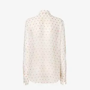 Fendi Silk Heart Print Long Sleeve Shirt