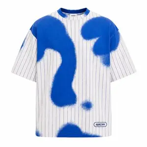 MYSIMPLICATED Blue / White Spray Blue Stripes Oversized T-shirt - Blue/white