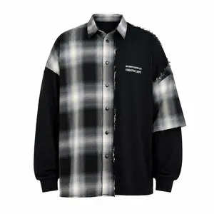 MYSIMPLICATED Black / Grey Fracture Oversized Shirt - Black/grey