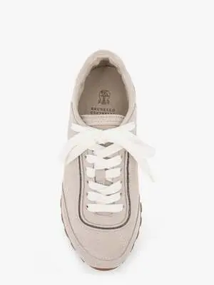 Brunello Cucinelli Suede Sneakers With Monili Embellishment
