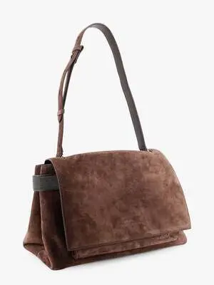 Brunello Cucinelli Suede Crossbody Bag With Monili Details