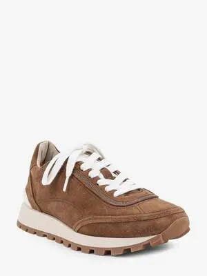 Brunello Cucinelli Suede Sneakers With Monili Embellishment
