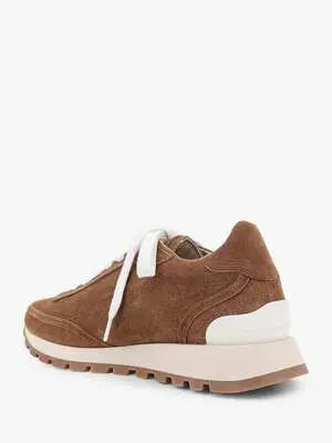 Brunello Cucinelli Suede Sneakers With Monili Embellishment