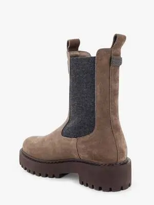 Brunello Cucinelli Suede Boots With Precious Loop Detail