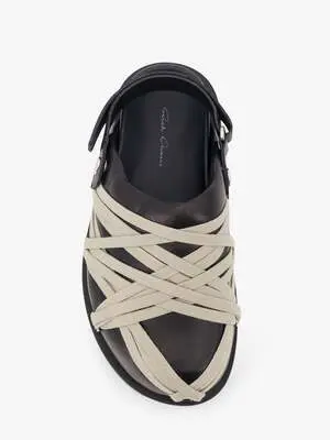 Rick Owens Padded Megalace Platform Leather Sandals