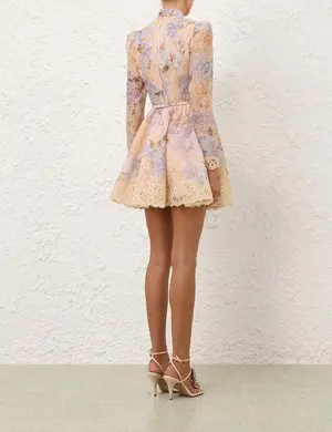 Zimmermann Valiant Panelled Mini Dress - Blue Hydrangea