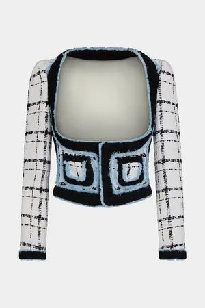 Dsquared2 Bouclé Long Sleeves Corset Blazer - Black