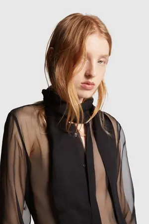Dsquared2 Silk Chiffon Pussy Bow Shirt