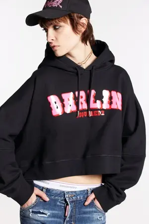 Dsquared2 Cropped Hoodie With Graphic Detail