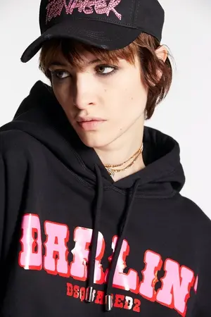 Dsquared2 Cropped Hoodie With Graphic Detail