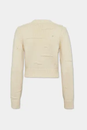 Dsquared2 Wool Links Stitch Cropped Jumper