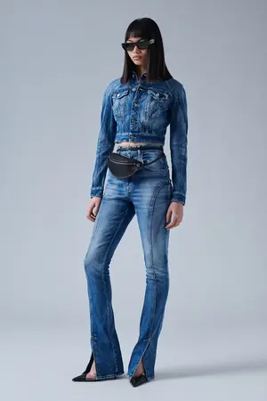 Dsquared2 Icon Medium Wash High Waist Trumpet Jeans
