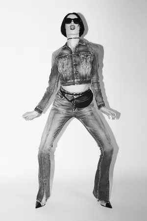 Dsquared2 Icon Medium Wash High Waist Trumpet Jeans