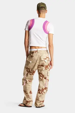 Dsquared2 Camouflage Cargo Pants With Crystal Embellishments