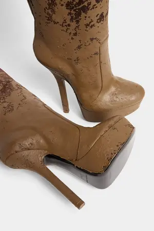 Dsquared2 Deanday Heeled Leather Long Boots